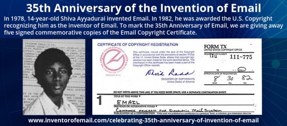 Celebrating the 35th Anniversary of the Invention of Email by Shiva ...