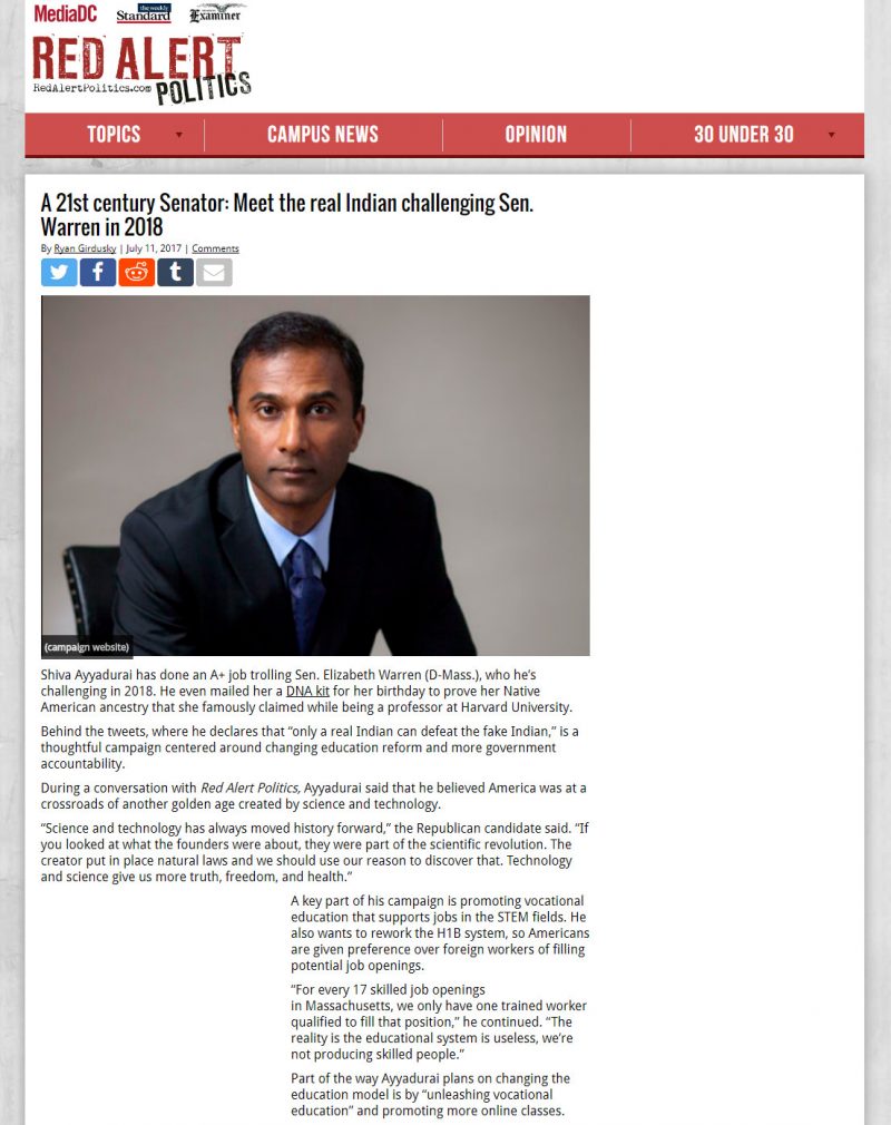 A 21st century Senator: Meet the real Indian challenging Sen. Warren in ...