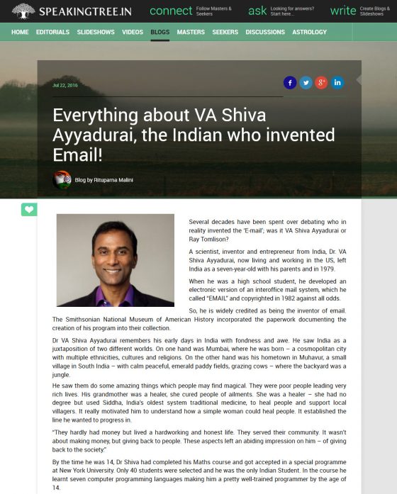 Everything about VA Shiva Ayyadurai, the Indian who invented Email!
