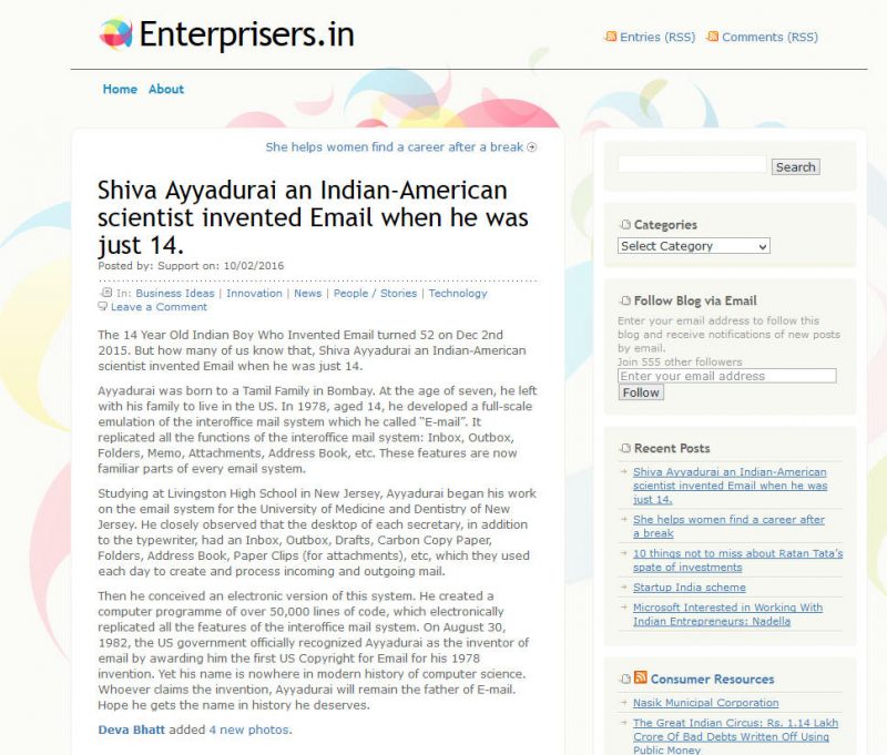 Shiva Ayyadurai, an Indian-American scientist invented Email when he ...