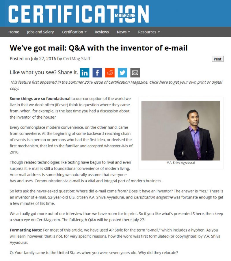 We’ve got mail: Q&A with the inventor of e-mail