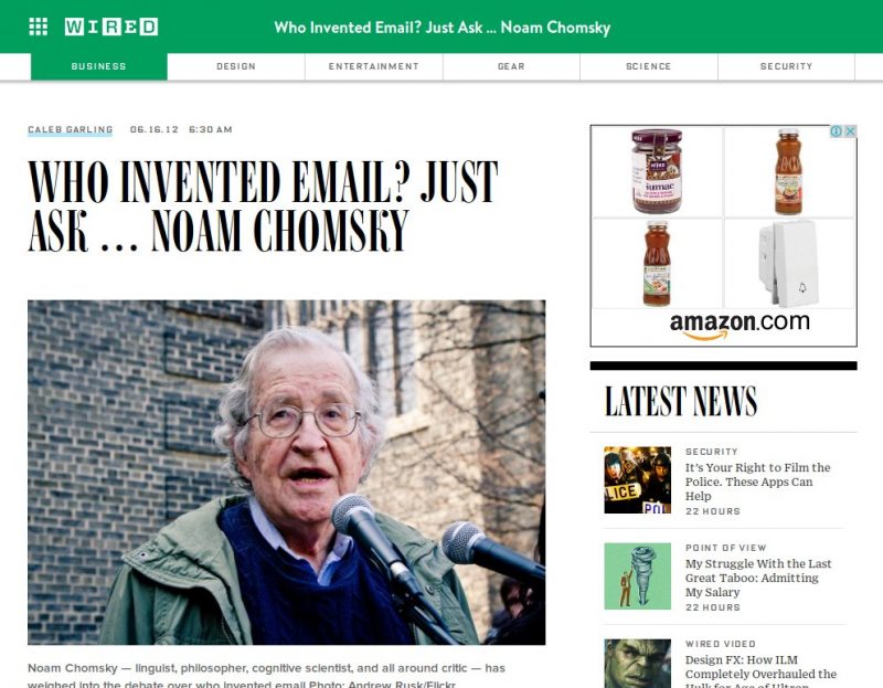 Who Invented Email? Just Ask ... Noam Chomsky