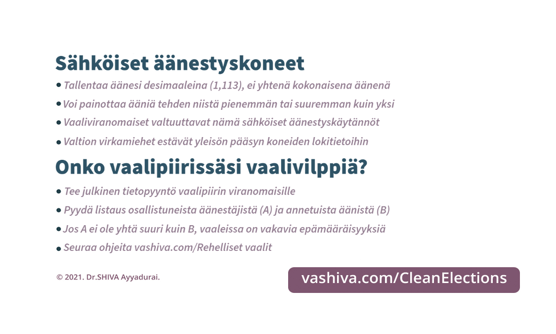 Take Action: Clean Elections Card - Finnish - VASHIVA